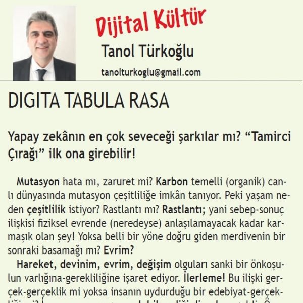 Digita Tabula Rasa – Tanol Türkoğlu